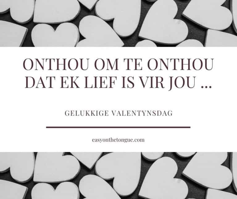 Afrikaanse liefdesgedigte vir jou valentyn of sommer elke dag