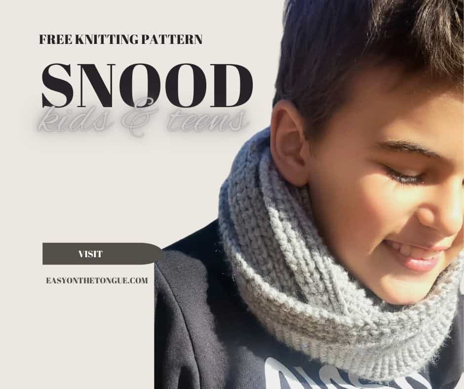 Easy Unisex Snood Pattern for Kids and Teens to Knit in a Weekend