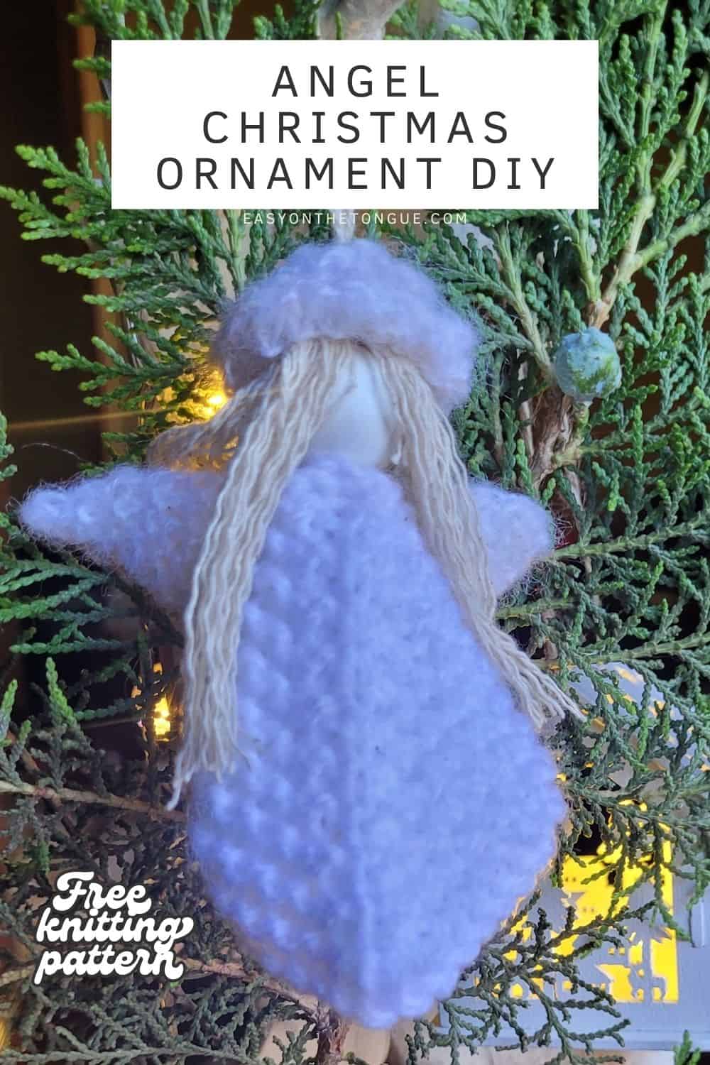 Free Angel Knitting Pattern for Christmas - Mitered Squares