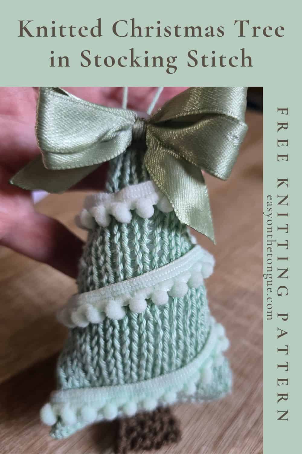 Knitted Christmas Tree Stocking Stitch Pattern