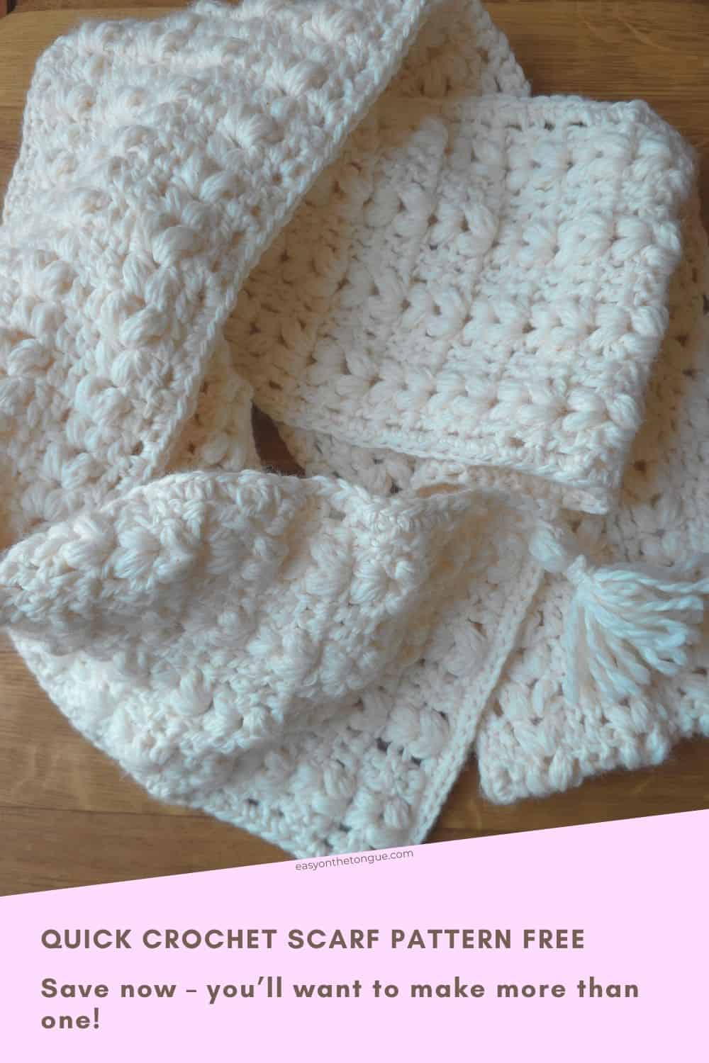 Quick Textured Scarf Crochet Pattern (Free + Easy Tutorial)