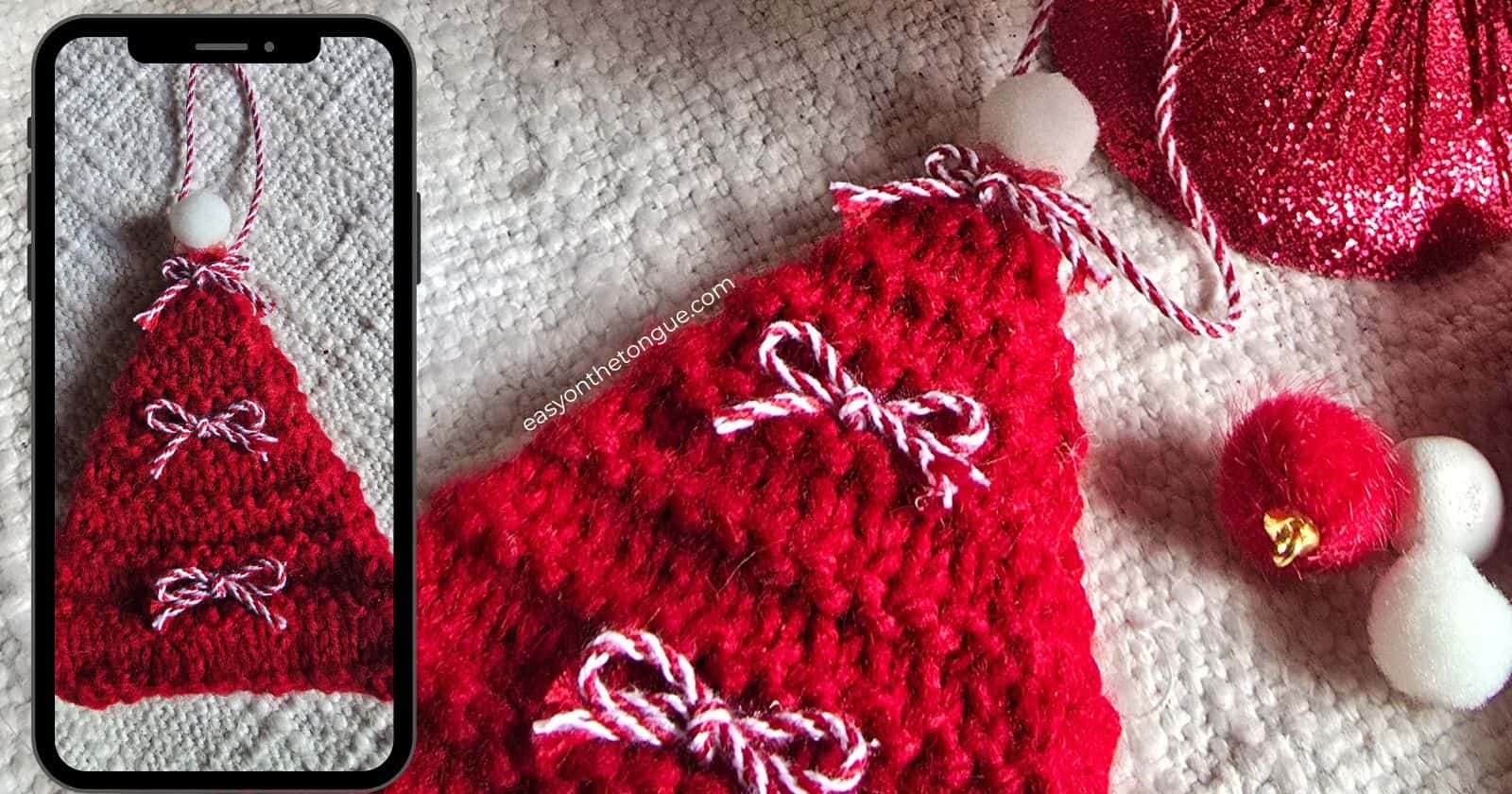 How to Knit a Christmas Tree Ornament (Easy Pattern)